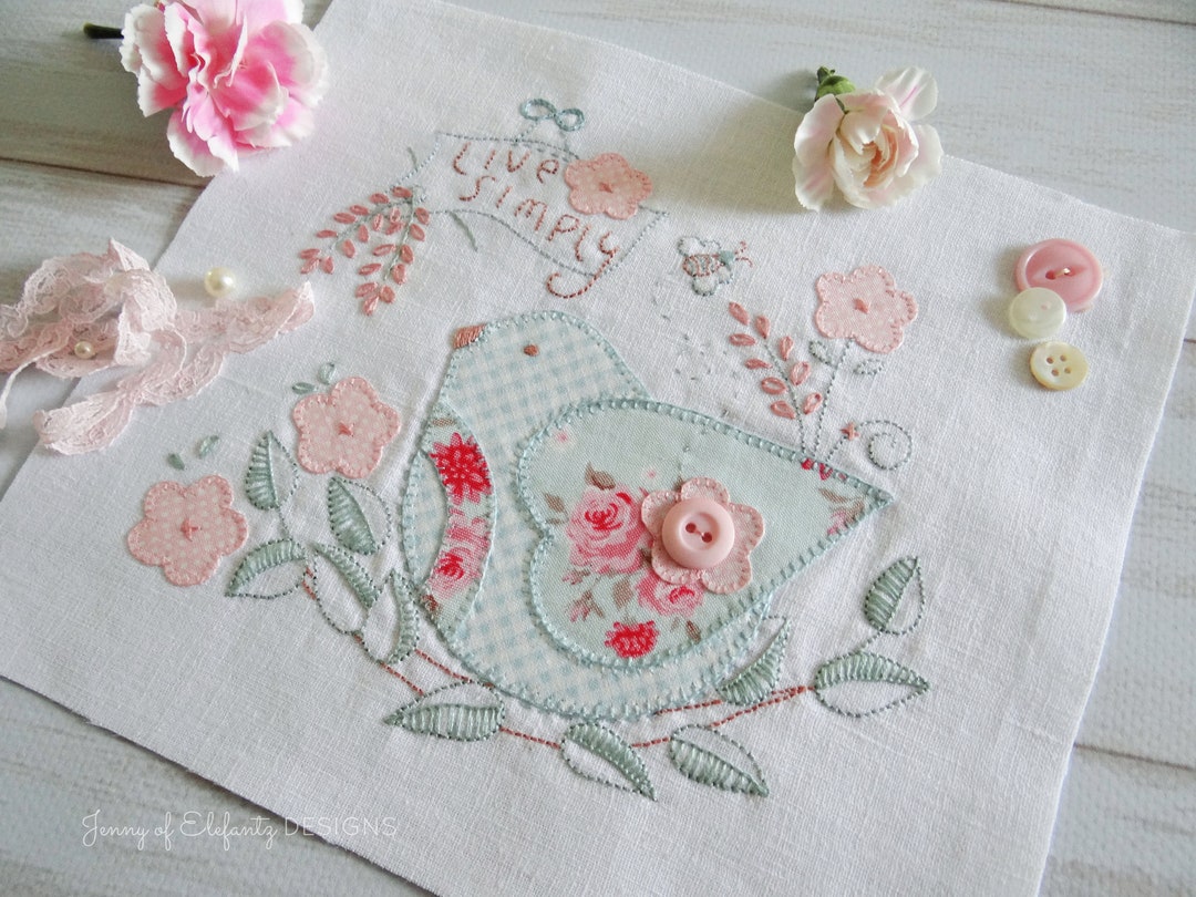 Live Simply - Hand Embroidery Pattern - Applique - Digital Download - Etsy