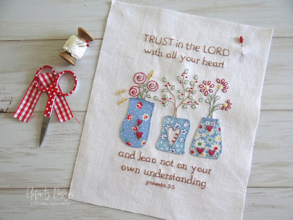 Proverbs 3:5-6 - Hand Embroidery Double Pattern - Digital Download - Etsy