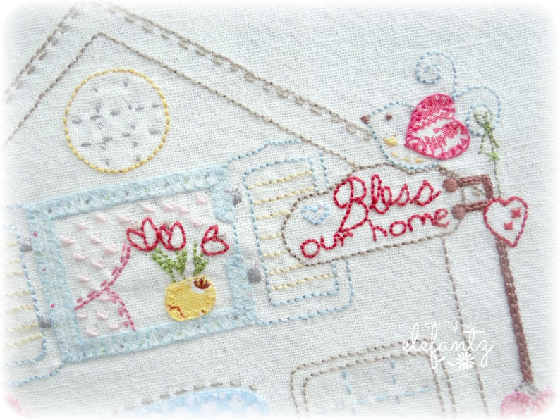 Our Home - Hand Embroidery and Applique Pattern - House Design ...