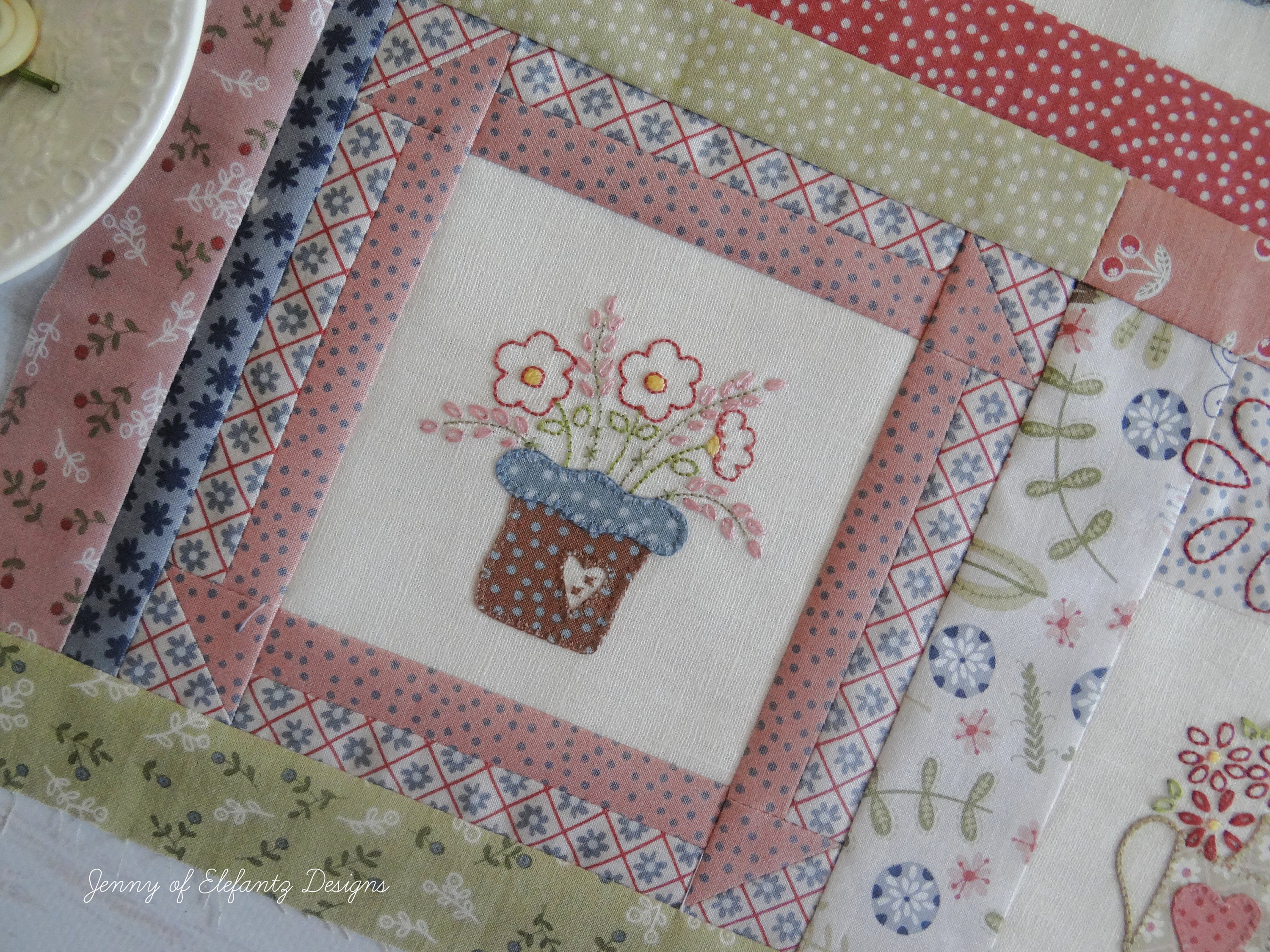 SIMPLE DAYS Block 6 of a Nine-block Quilt Pattern - Hand Embroidery ...
