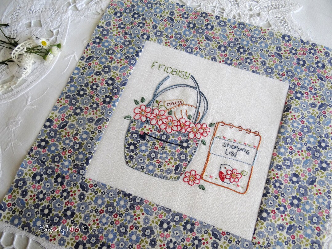 Daisy-a-day Quilt - Block 8 Pattern - Hand Embroidery - Digital Download - Etsy