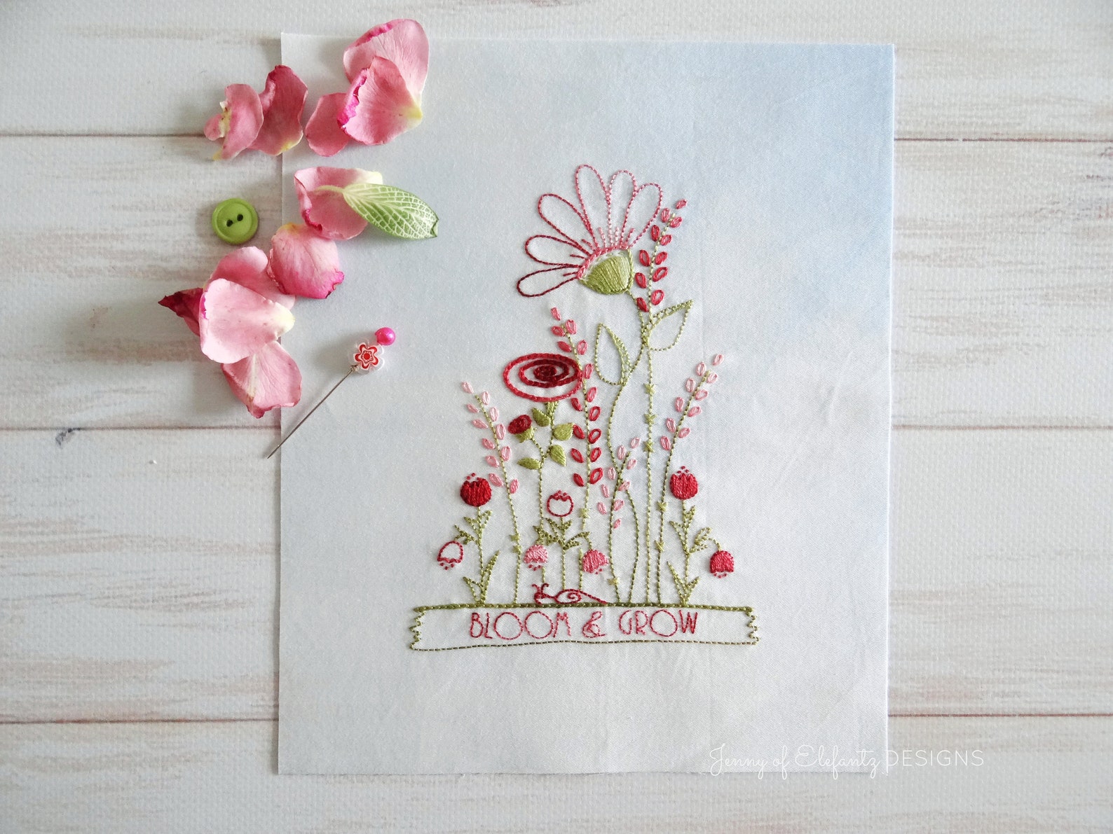Bloom and Grow - Hand Embroidery Pattern - Digital Download - Etsy ...