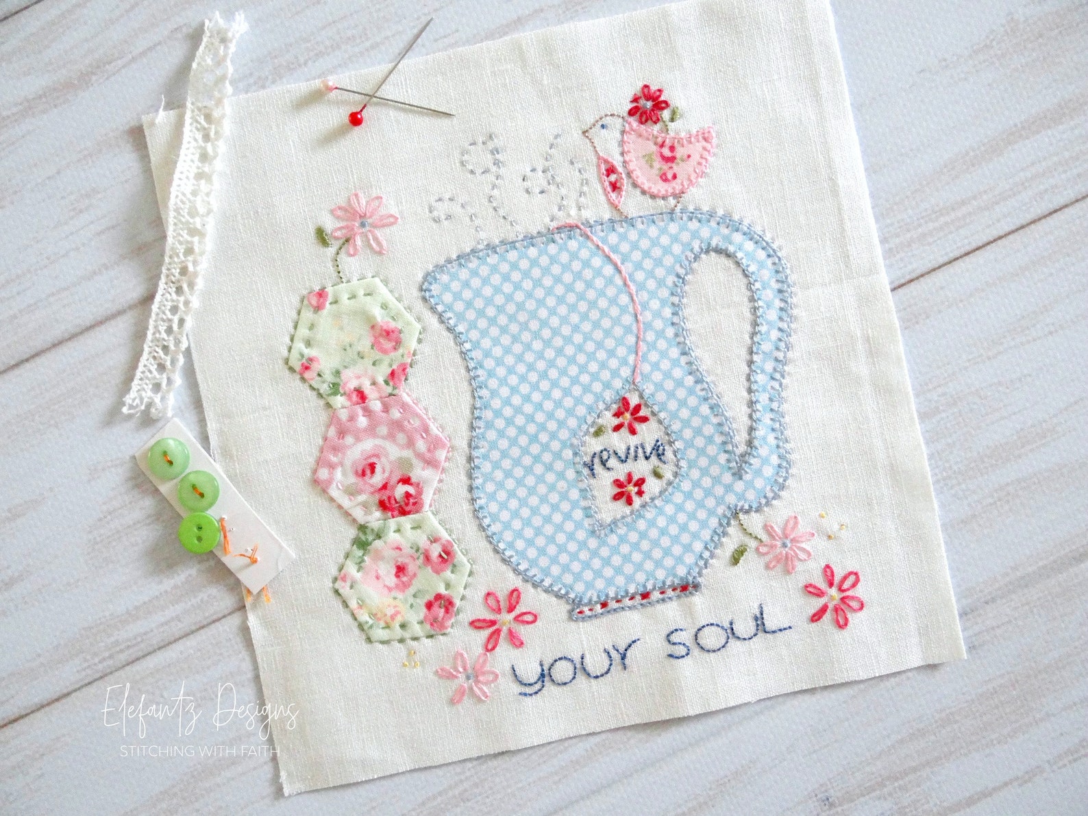 Revive Your Soul Hand Embroidery and Applique Pattern | Etsy