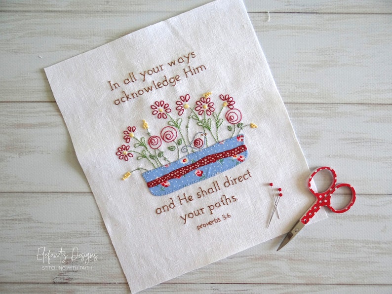 Proverbs 3:5-6 - Hand Embroidery Double Pattern - Digital Download - Etsy