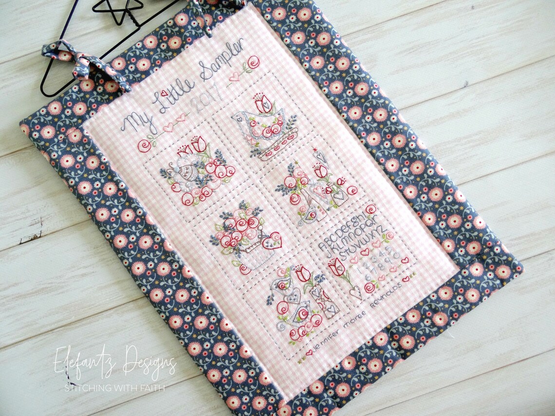 My Little Sampler Set of Six Embroidery Patterns Finished as | Etsy