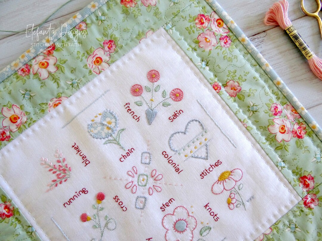 The Stitch Sampler - Floral Hand-embroidery Stitch Sampler Pattern ...