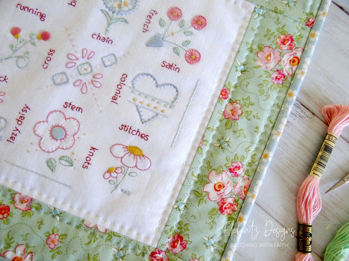 The Stitch Sampler - Floral Hand-embroidery Stitch Sampler Pattern ...