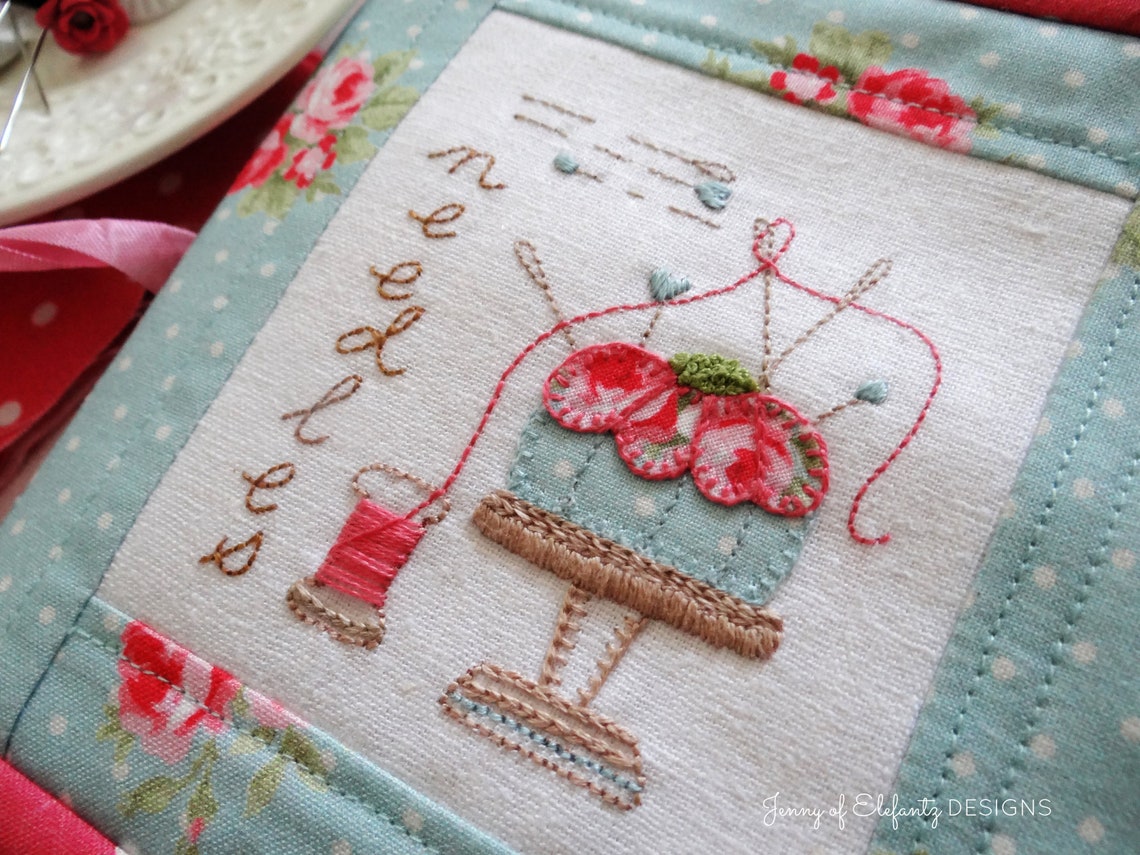 The Rosey Needle Case Pattern Hand Embroidery Applique - Etsy