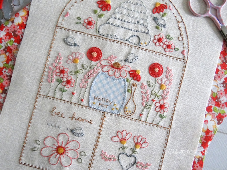 BEE HAPPY - Hand Embroidery Pattern - Digital Download - Etsy