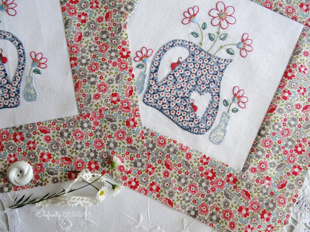 Daisy-a-day Quilt - Blocks 1 and 12 Pattern - Hand Embroidery - Digital ...