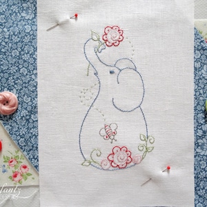 Elephant in the Garden - Hand Embroidery Pattern - Digital Download - Etsy