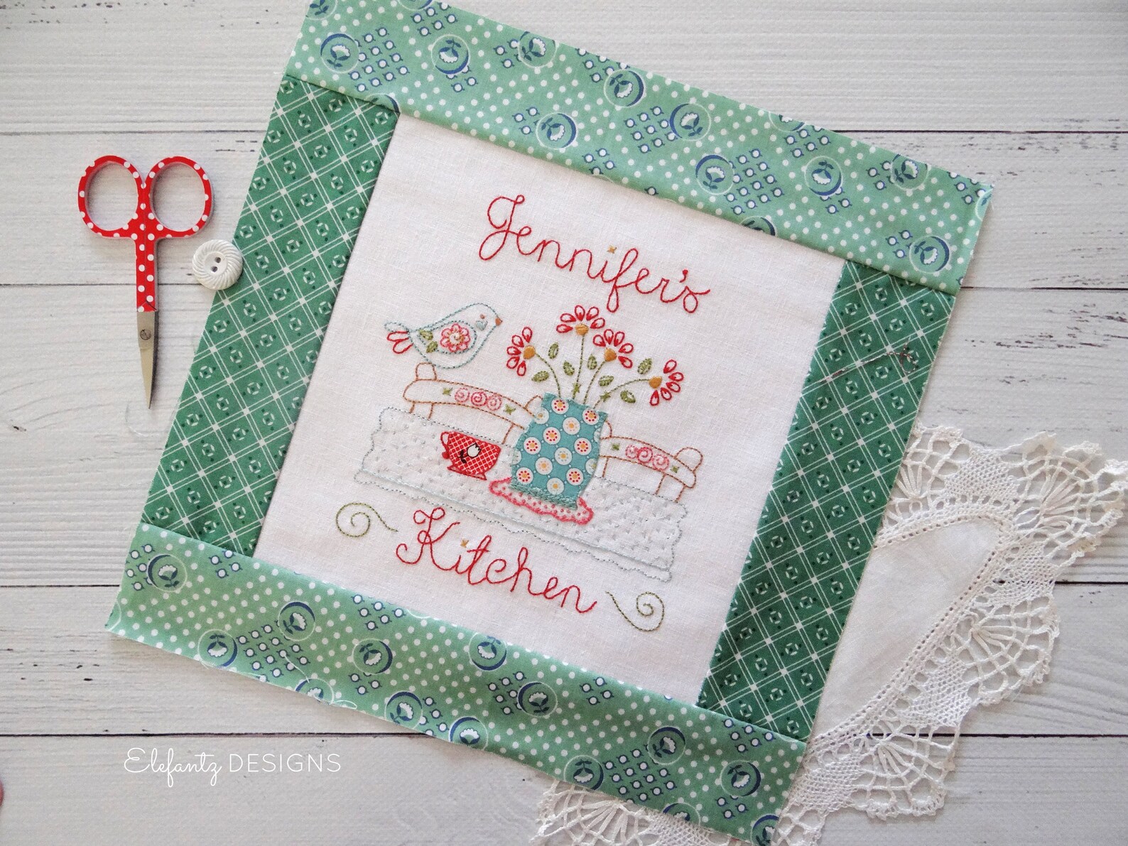 PHYLLIS MAY'S KITCHEN Hand Embroidery Block of the Month - Etsy