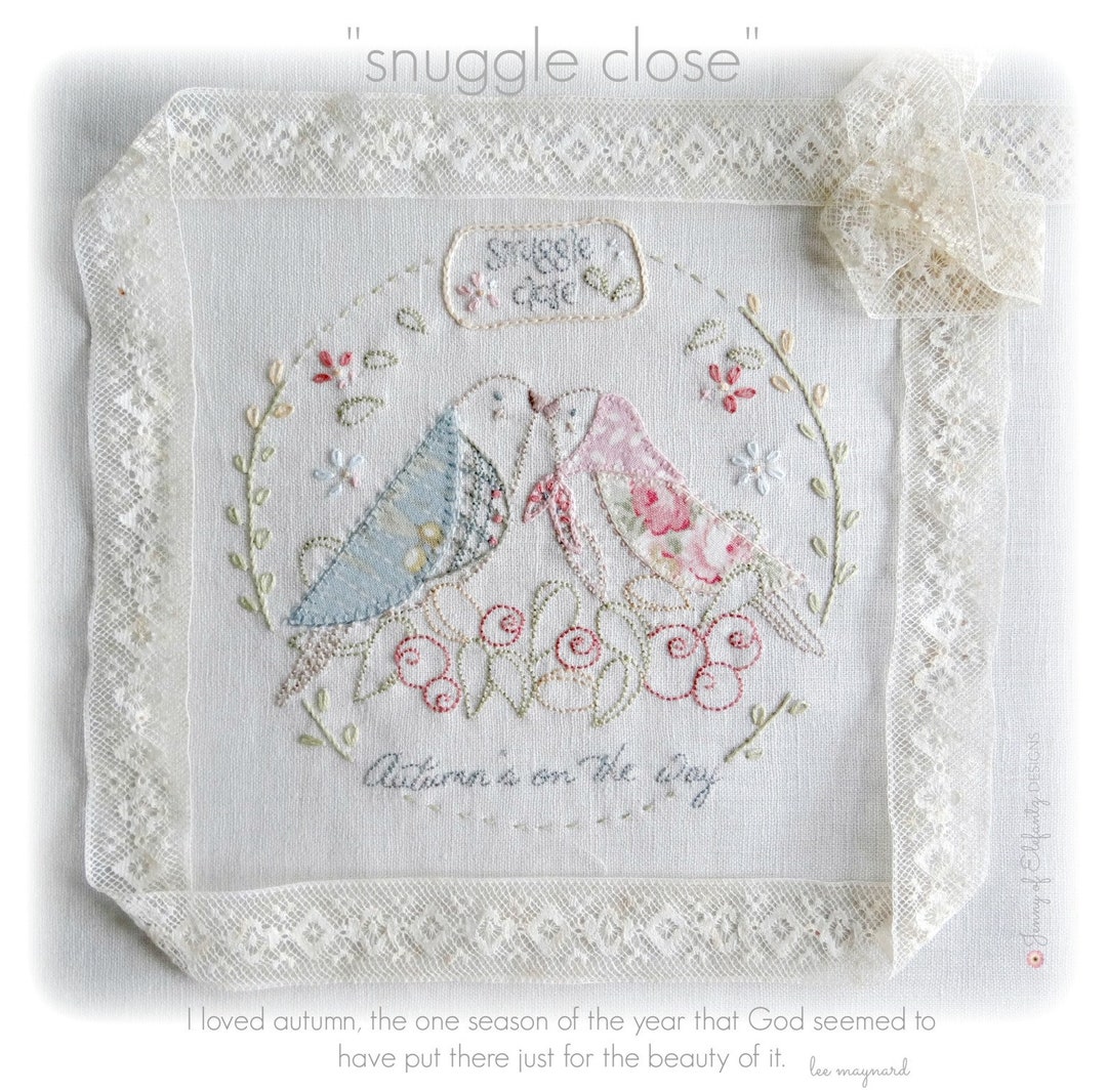 Autumn: Snuggle Close - Hand Embroidery and Applique Pattern - Digital ...