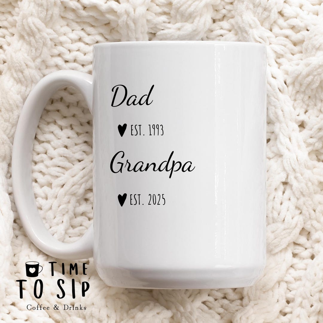 Dad Promoted to Grandpa Mug, Personalised Papa Mug, Personalized Dad ...