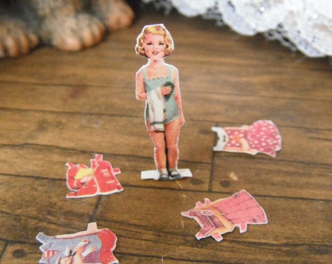 Miniature Vintage Paper Doll - Etsy