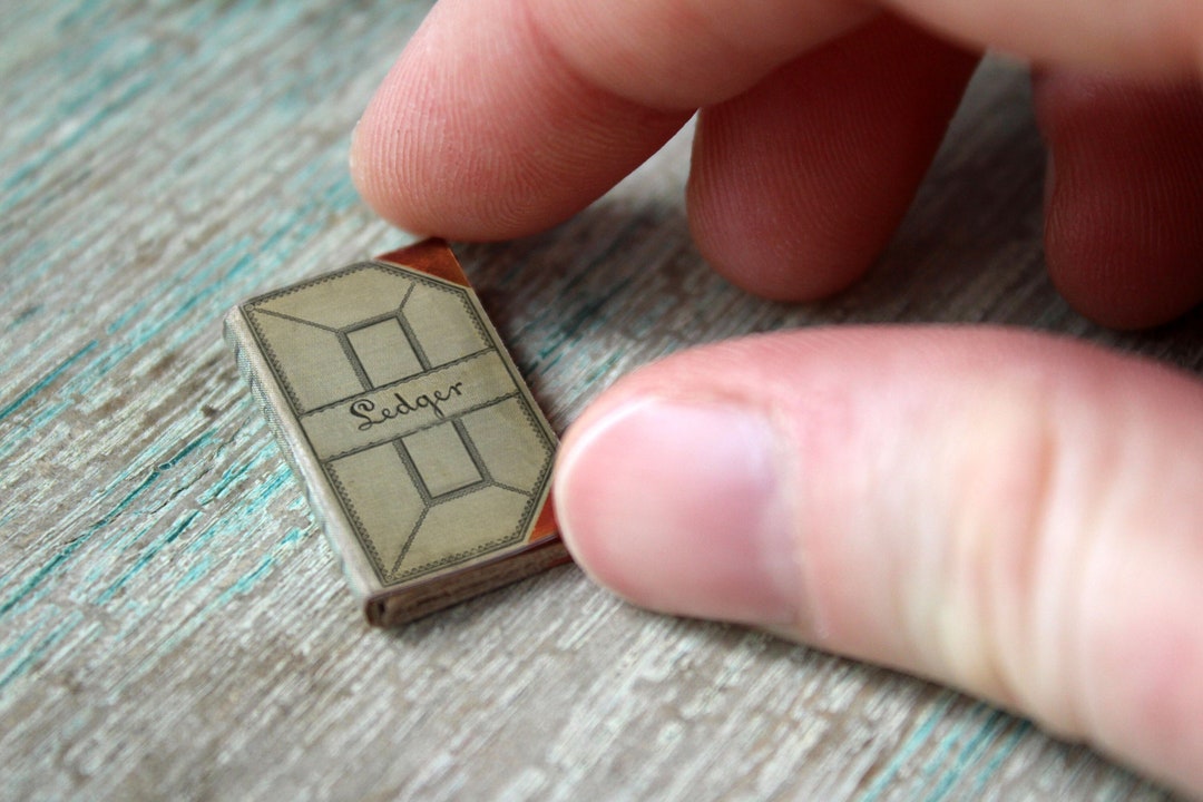 Miniature Ledger Book – 1:12 Scale Office Dollhouse Decor • Vintage ...