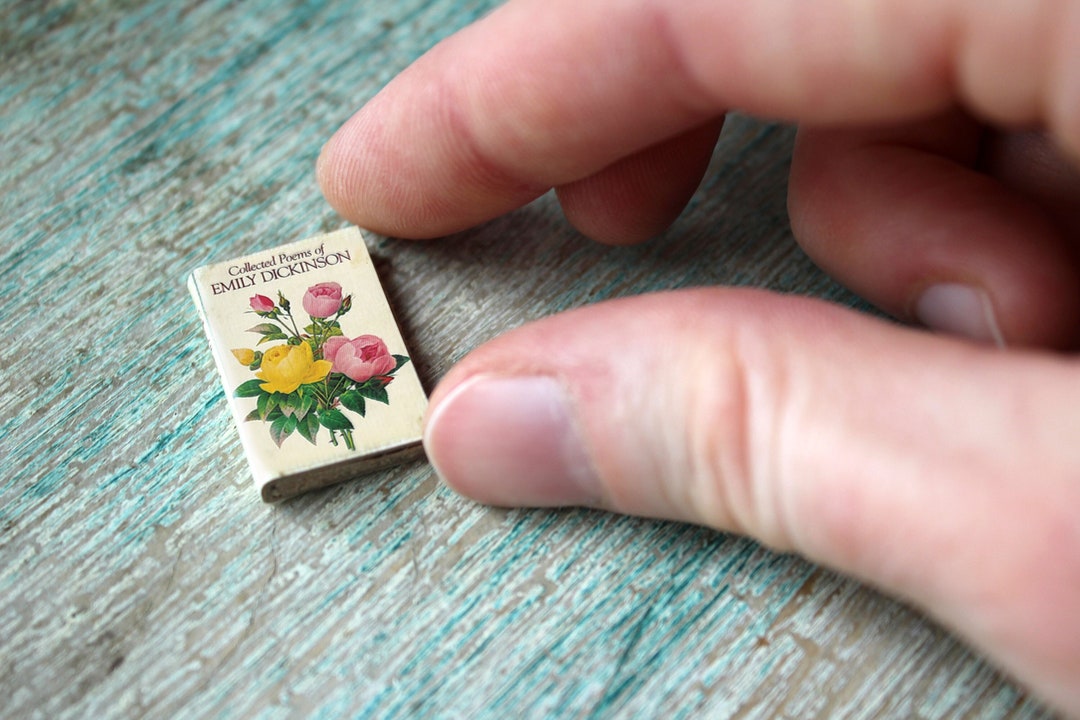 Miniature Emily Dickinson Poems Book – 1:12 Scale Floral Dollhouse Prop ...