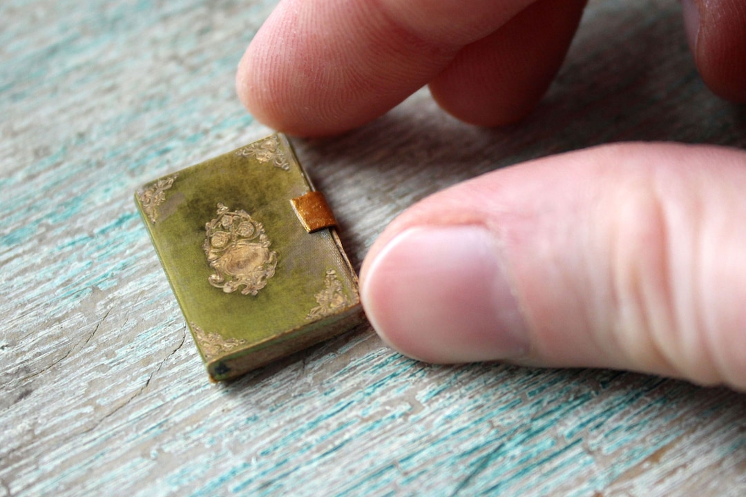 Miniature Antique Diary – Dollhouse Journal With Gold Details • Tiny ...