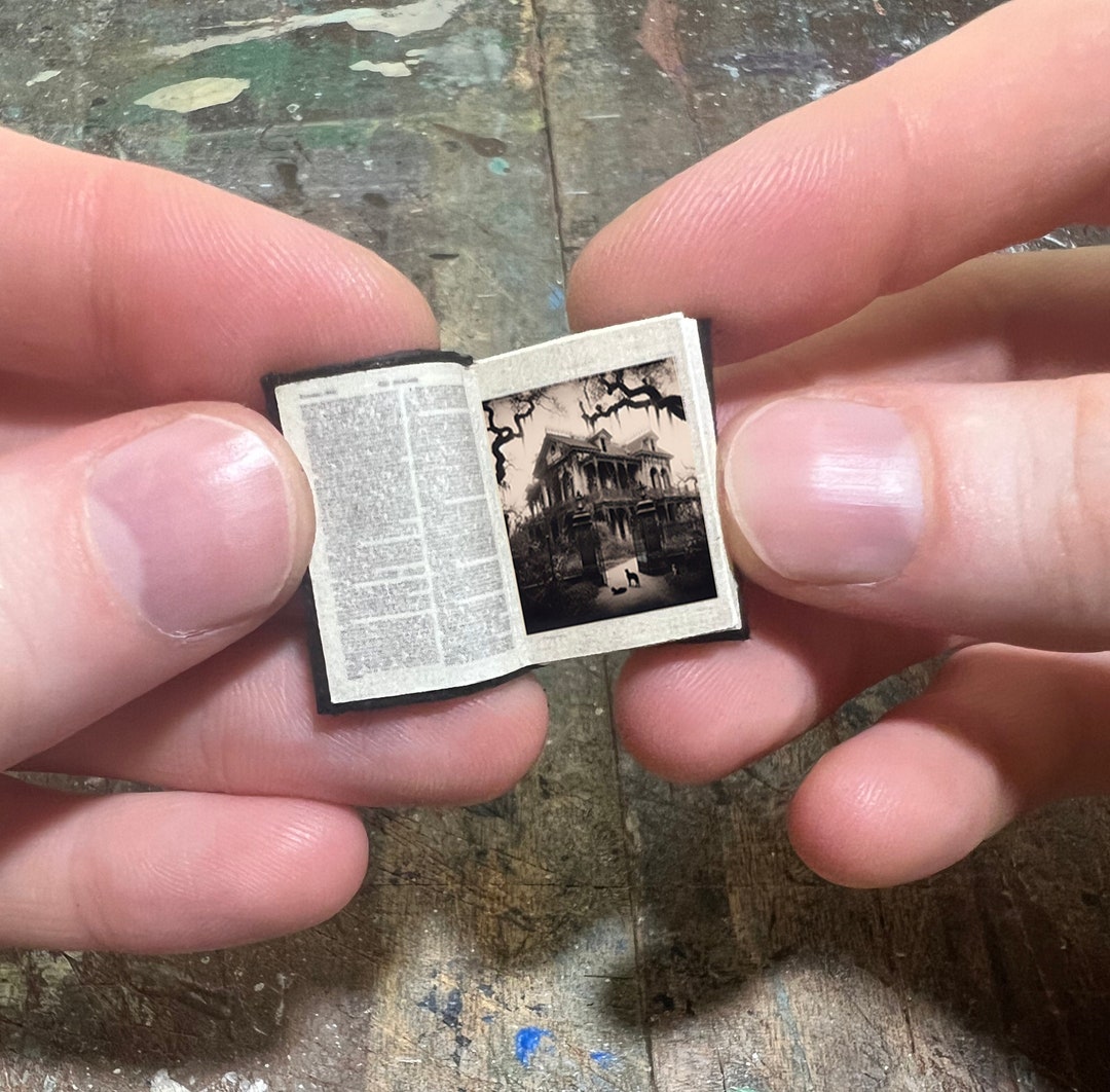 Handmade Miniature Open Book --- Haunted House - Etsy