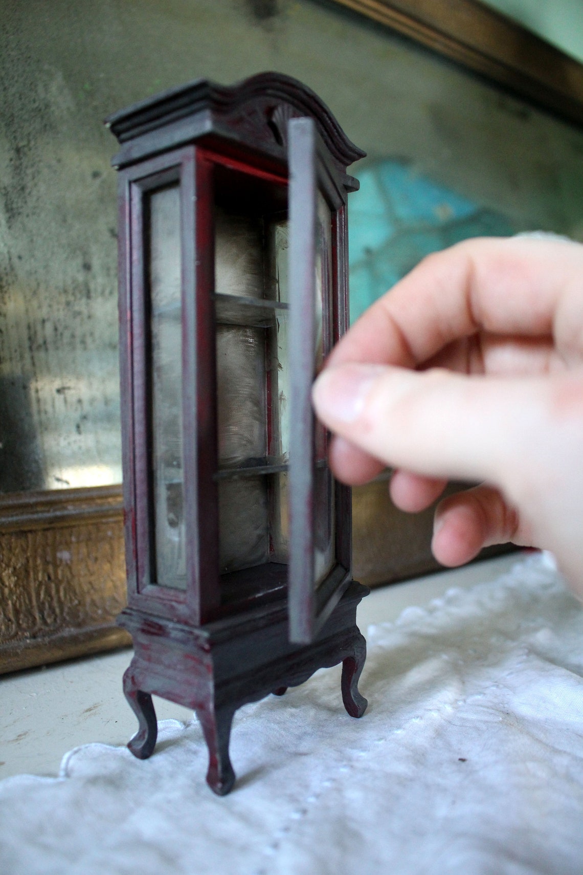 Miniature Cabinet of Curiosity - Handcrafted Display of 1-inch Scale ...