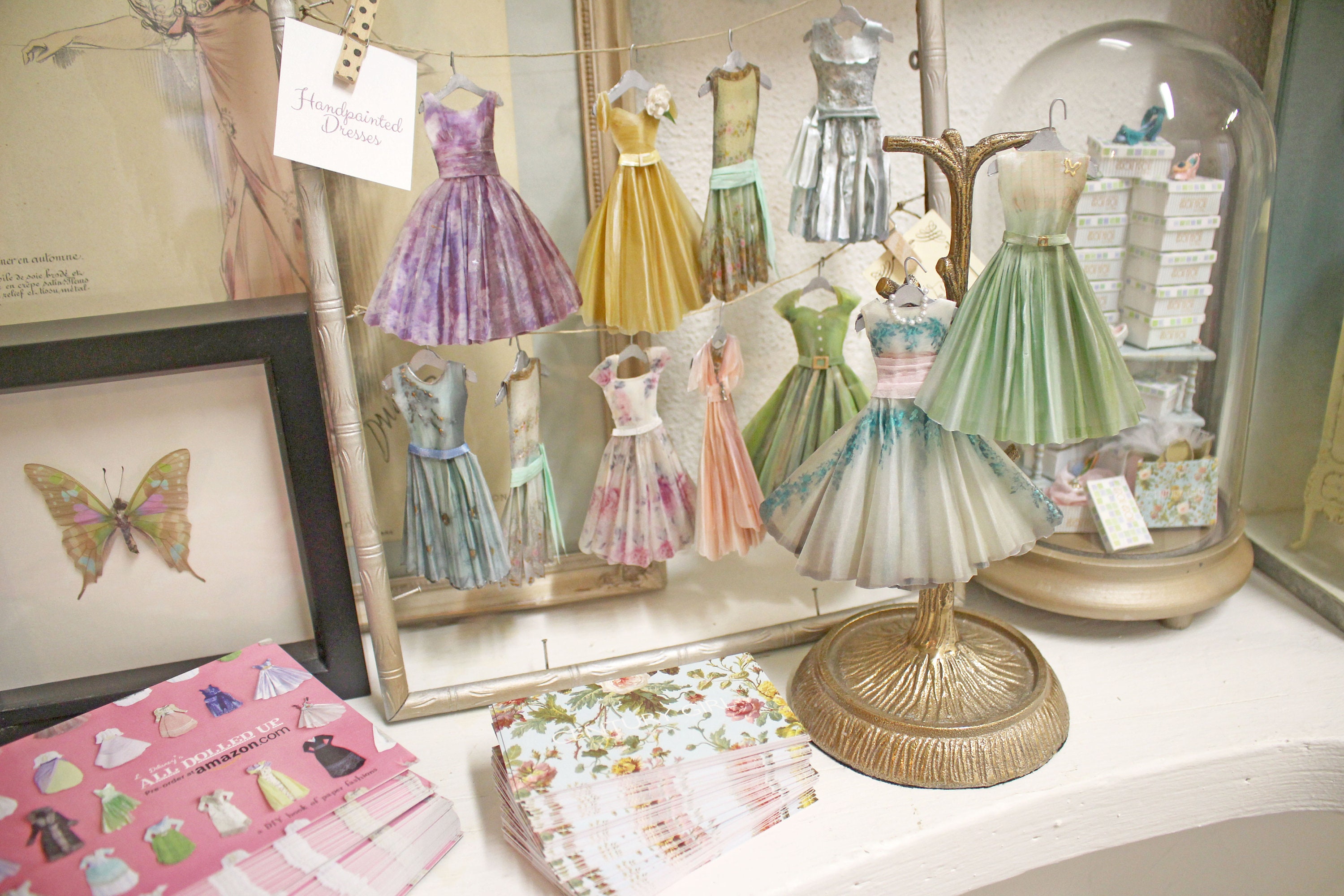 Miniature Handpainted Paper Dress --- Full Moon Serenade - Etsy