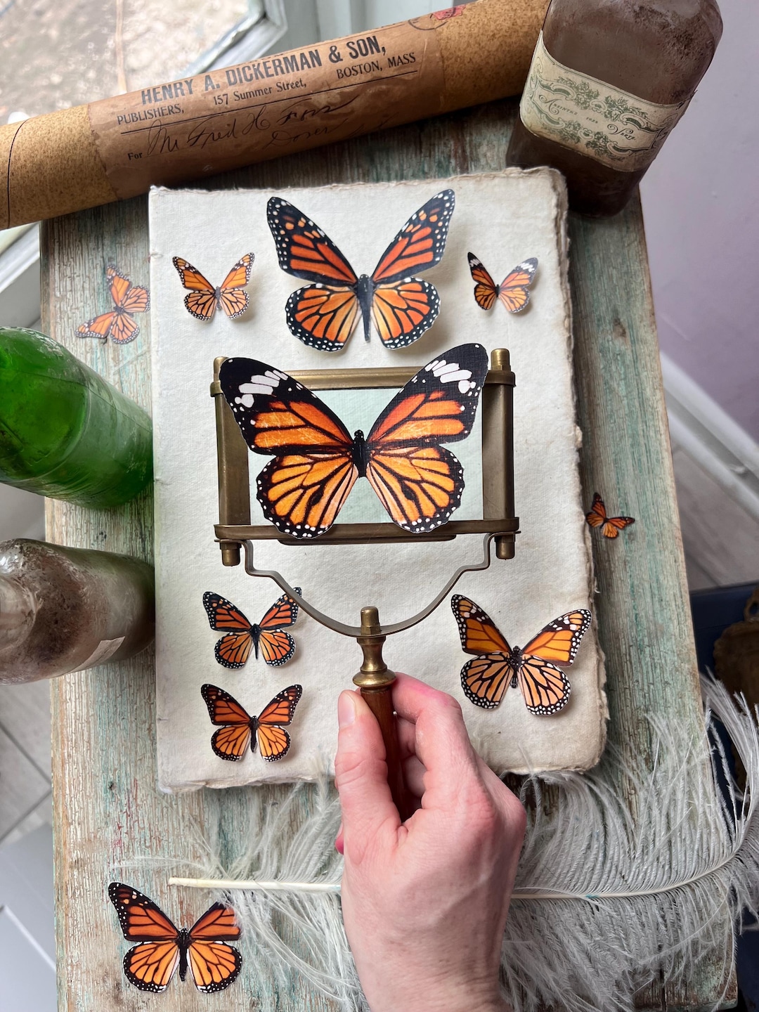 Realistic Paper Monarch Butterfly Cutouts: Pre-cut Photo Props ...