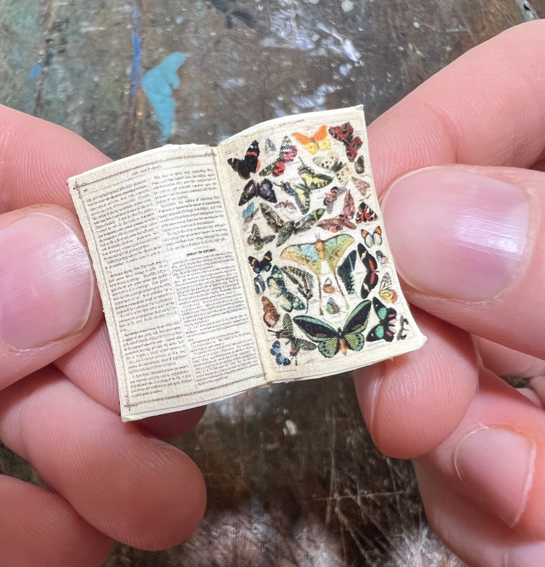Handmade Miniature Open Book: Butterflies, 1-inch Scale - Etsy