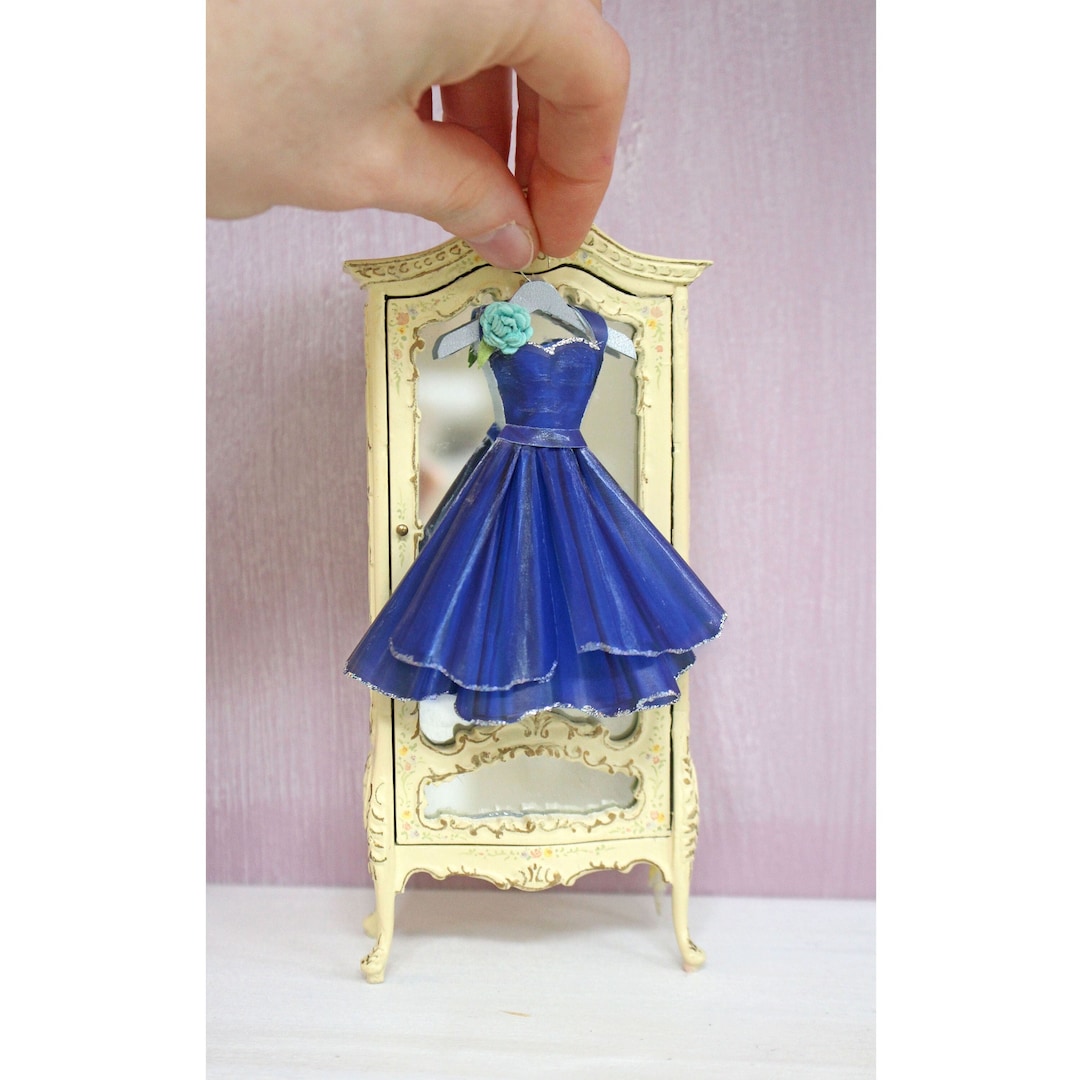 Miniature Handpainted Paper Dress --- Full Moon Serenade - Etsy