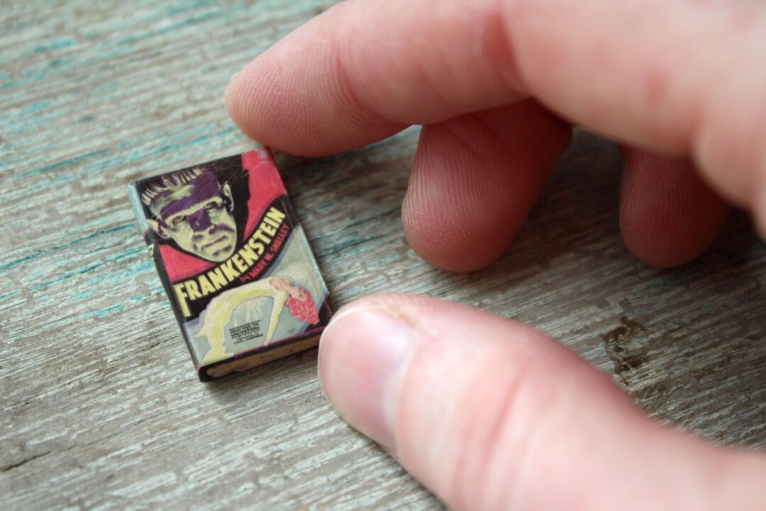 Miniature Frankenstein Book – 1:12 Scale Gothic Dollhouse Prop • Horror ...