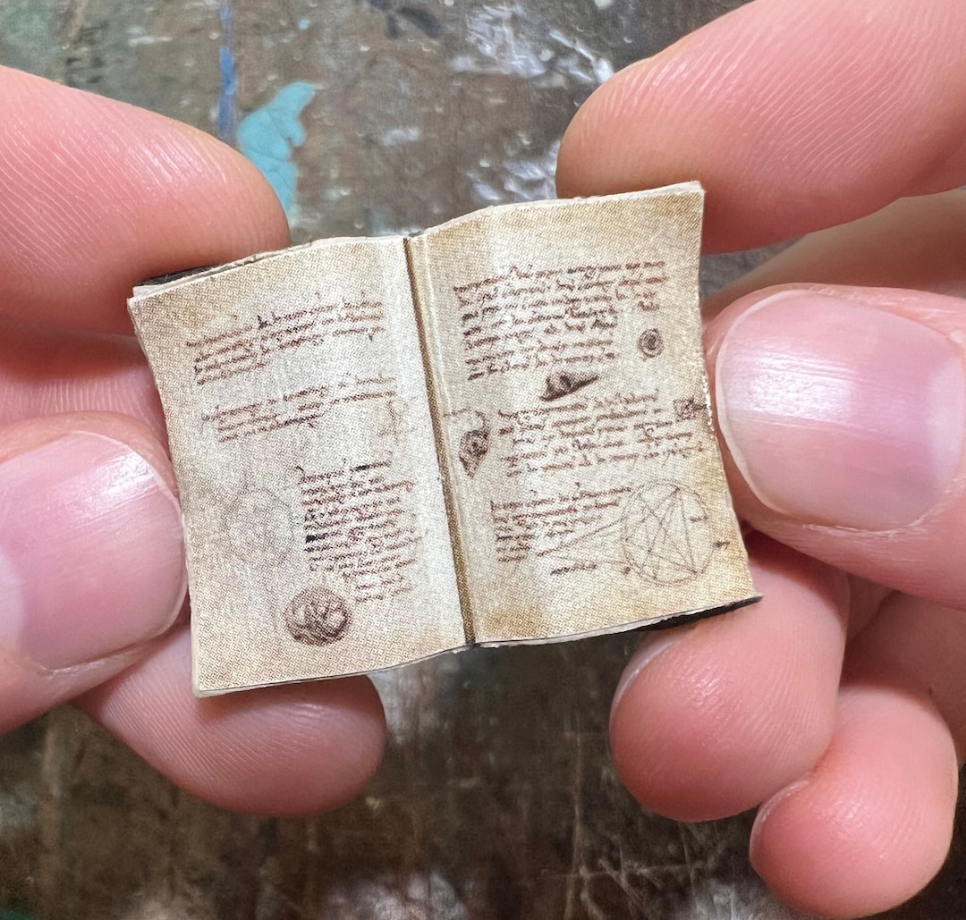 Handmade Miniature Open Book --- Spellbook - Etsy