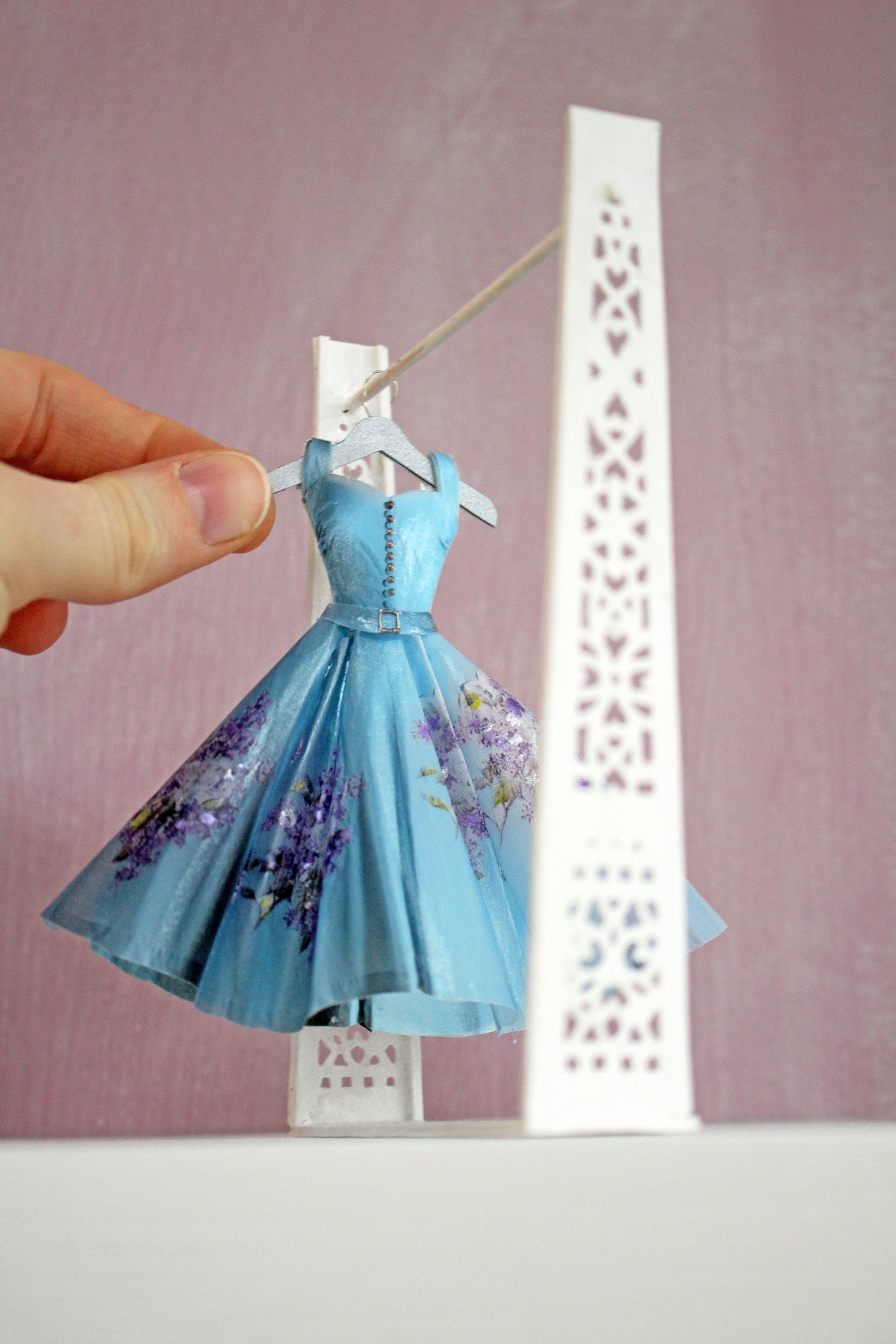 Miniature Handpainted Paper Dress --- Sunning at a Seaside Resort - Etsy