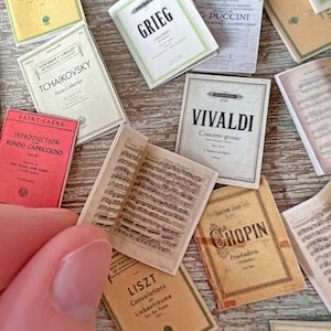 Miniature Classical Sheet Music – 1:12 Scale Dollhouse Prop • Tiny ...