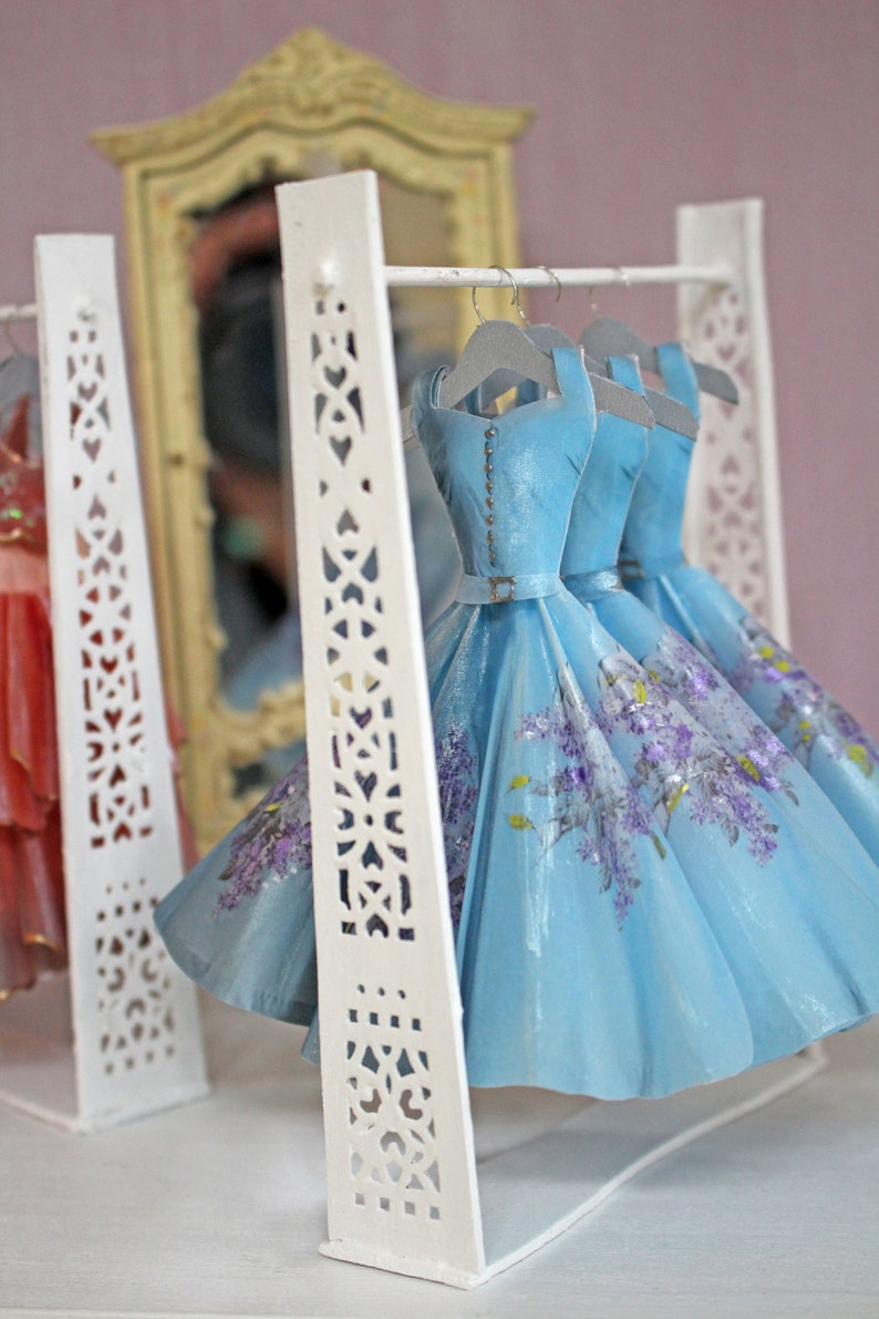 Miniature Handpainted Paper Dress --- Sunning at a Seaside Resort - Etsy