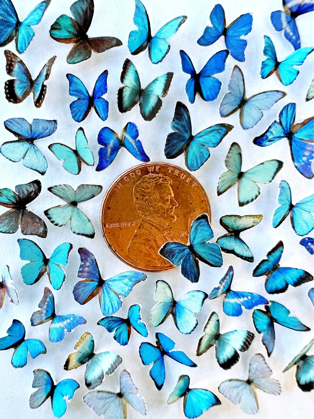 Miniature Realistic Blue Paper Butterflies for Dollhouses, Jewelry ...