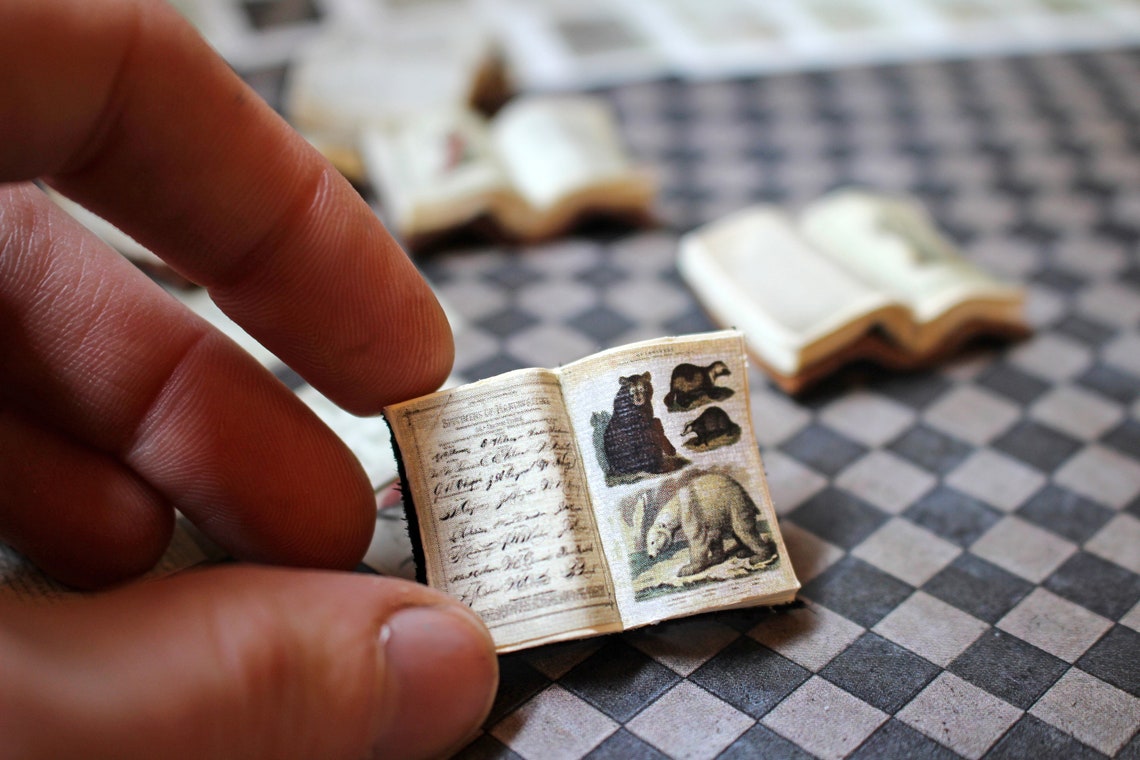 Handmade Miniature Open Book --- Spellbook - Etsy