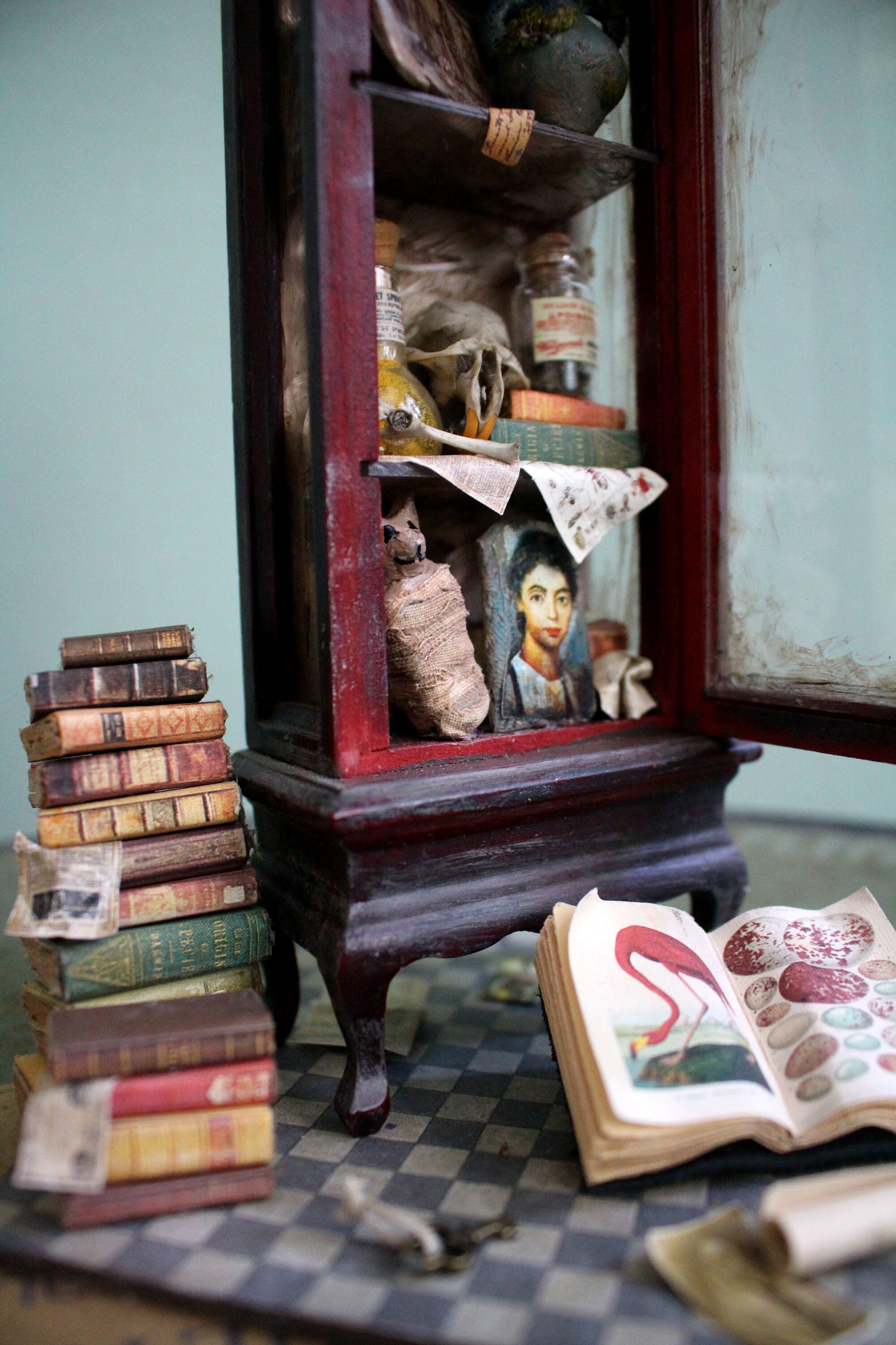 Miniature Cabinet of Curiosity - Handcrafted Display of 1-inch Scale ...