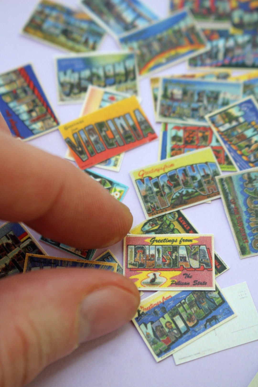 Miniature Vintage State Postcards - Etsy