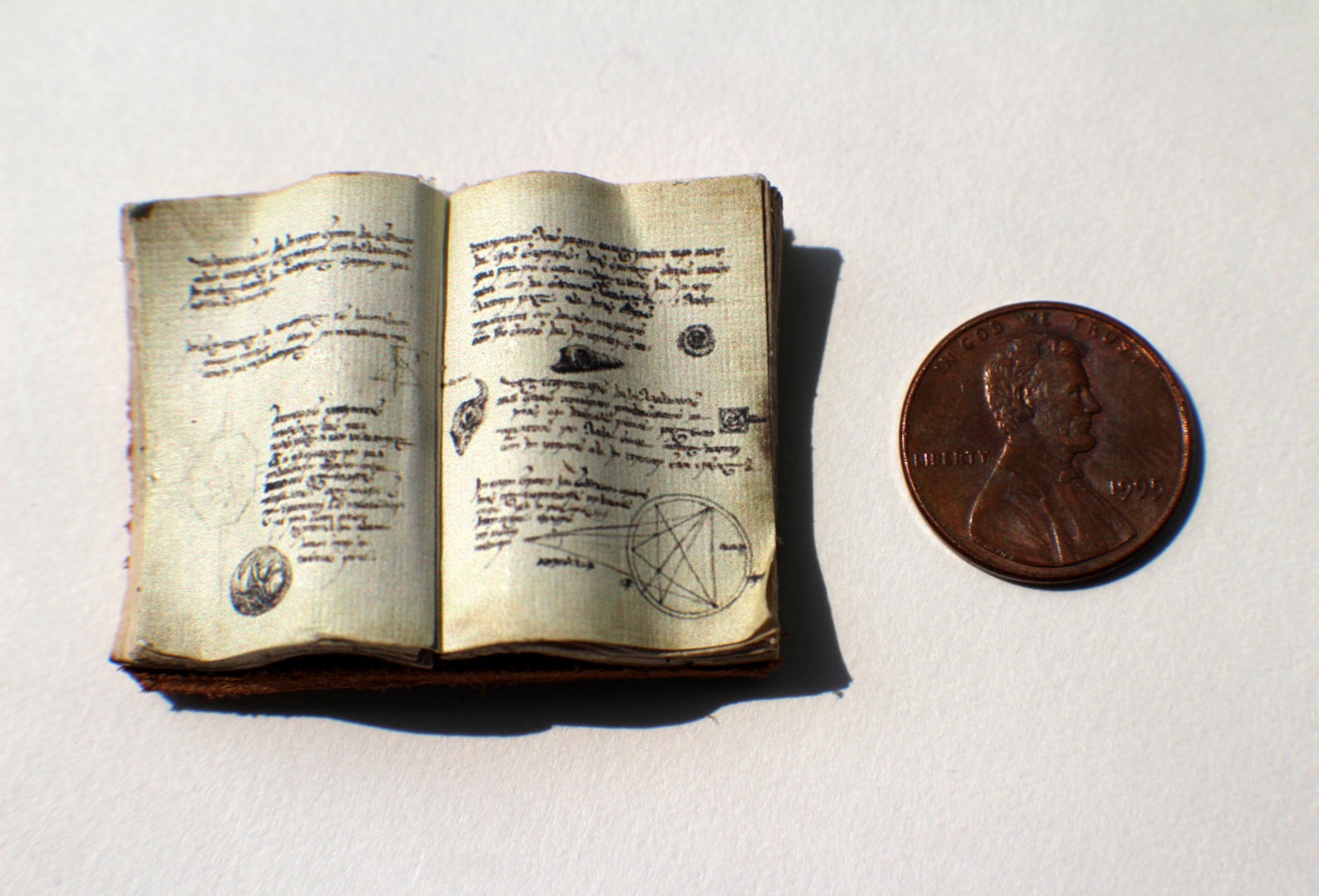 Handmade Miniature Open Book --- Spellbook - Etsy