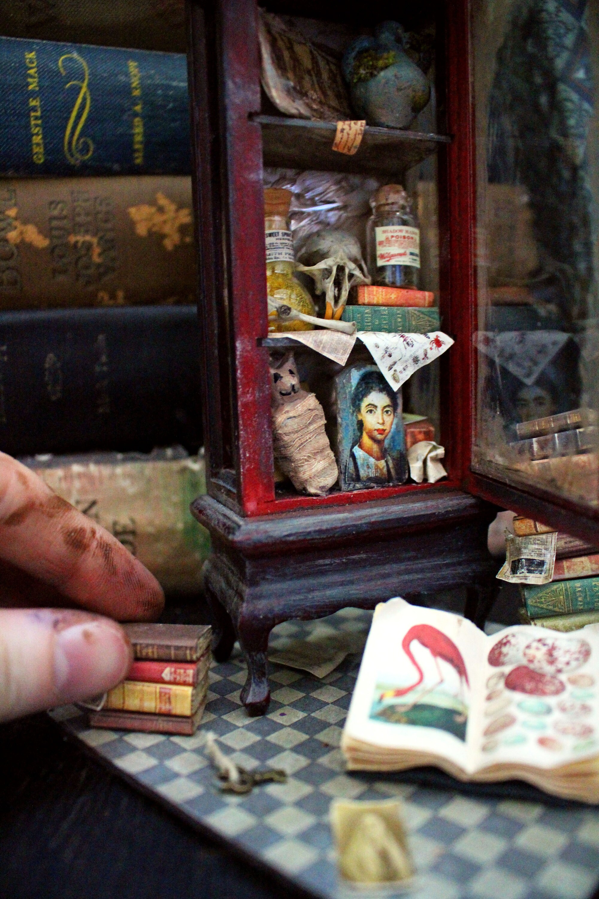 Miniature Cabinet of Curiosity - Handcrafted Display of 1-inch Scale ...