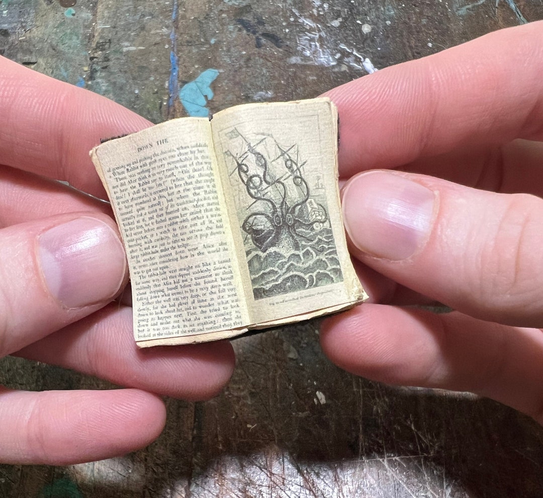 Handmade Miniature Open Book --- Sea Monster - Etsy