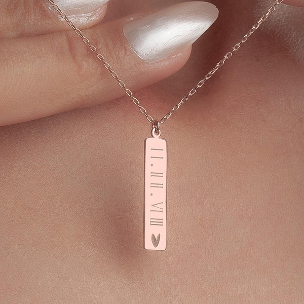 Birth Date Necklace - Etsy
