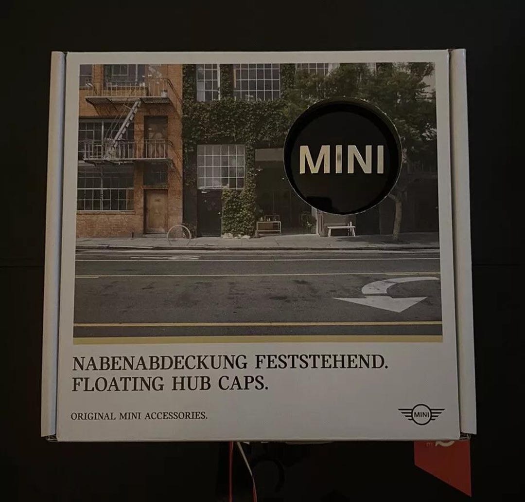 MINI Floating Spinning Hub Cap Badge Set 36122469709, F56 JCW 56mm Self ...