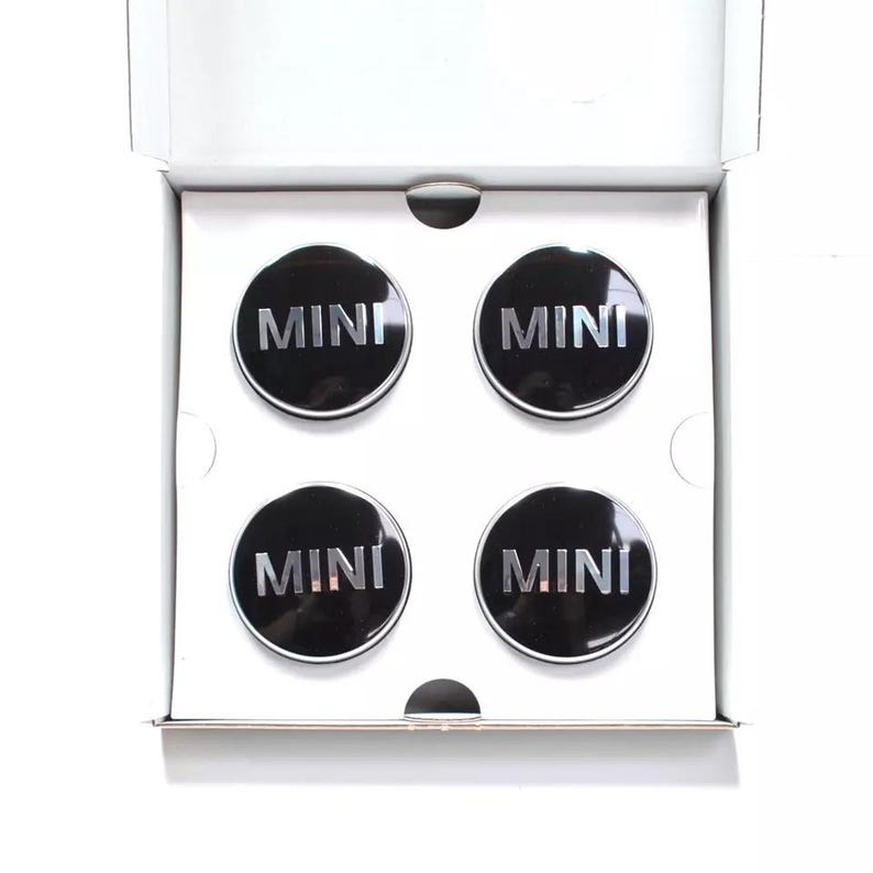 MINI Floating Spinning Hub Cap Badge Set 36122469709, F56 JCW 56mm Self ...