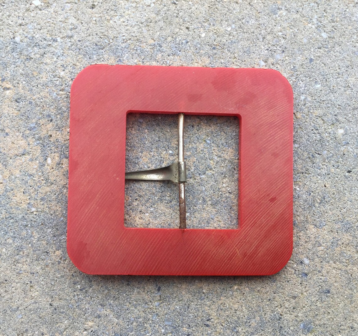 Cherry Red Deeply Hand Carved Bakelite Buckle Authentic Phenolic ...