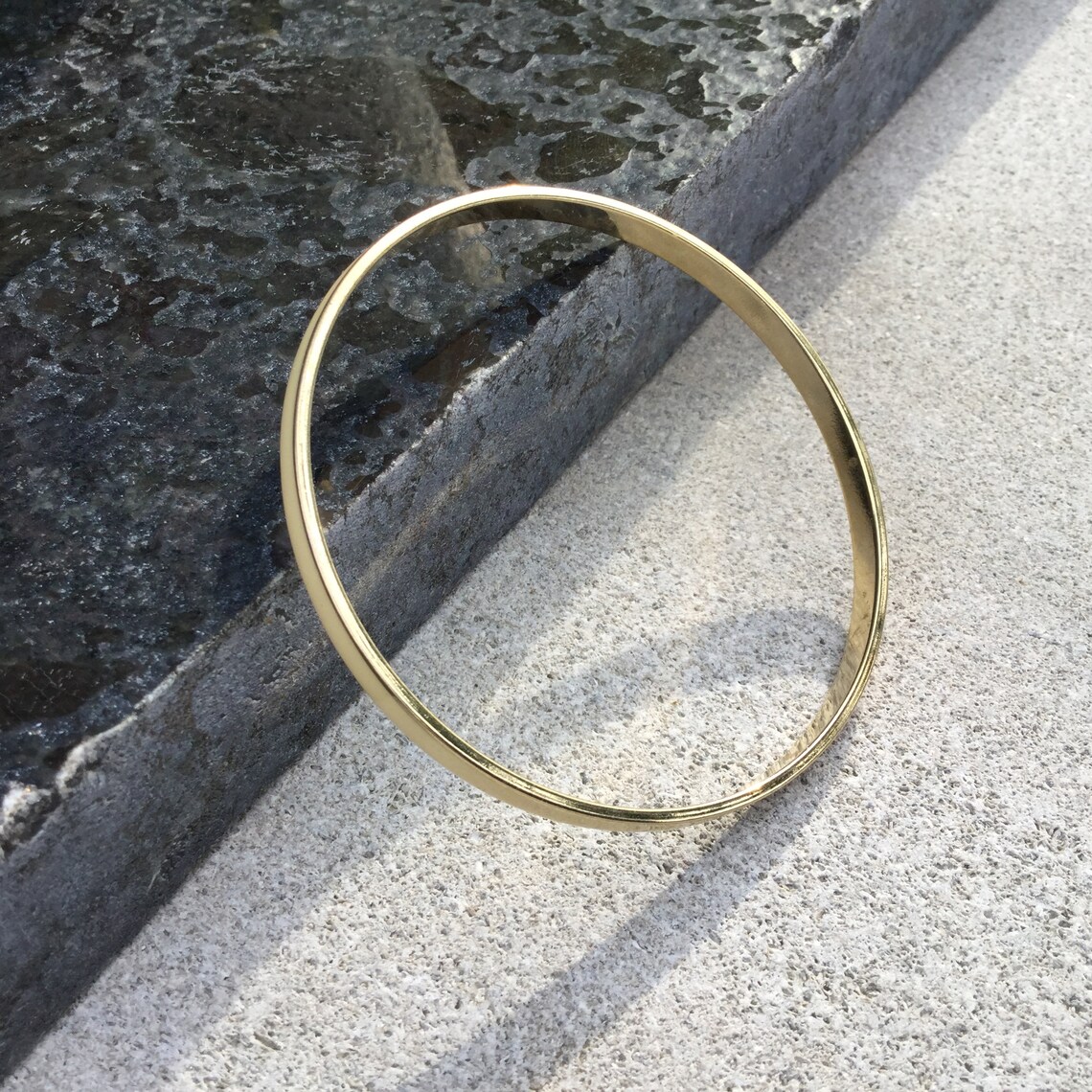 Vintage Beige Tan Enamel Bangle Bracelet in Gold Tone Finish Narrow ...