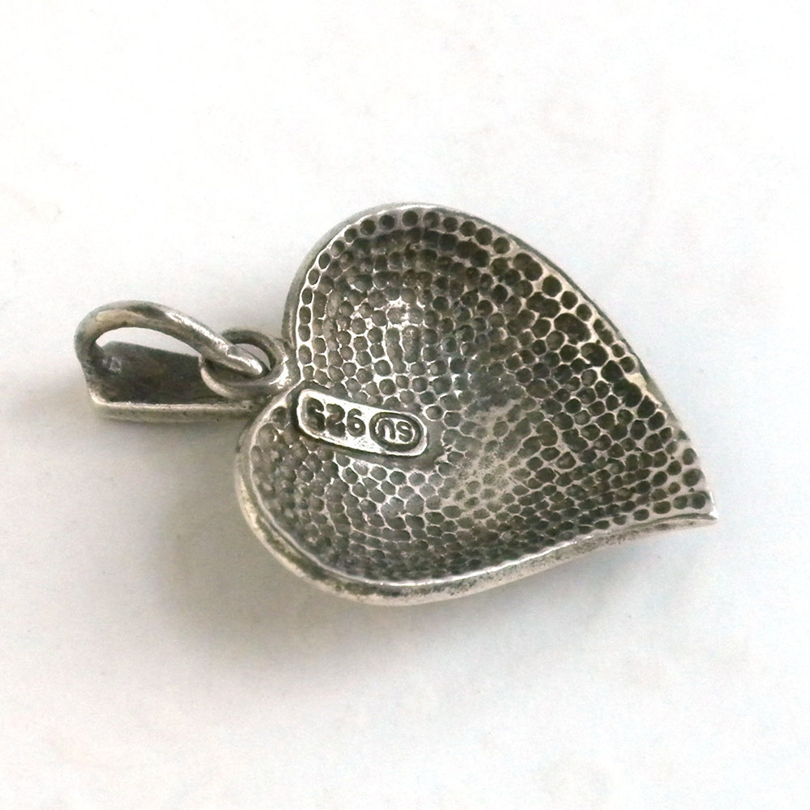 Vintage Sterling Silver Marcasite Heart Pendant - Etsy