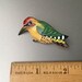 Carved Wood Hand Painted Woodpecker Flicka Bird Brooch - Etsy