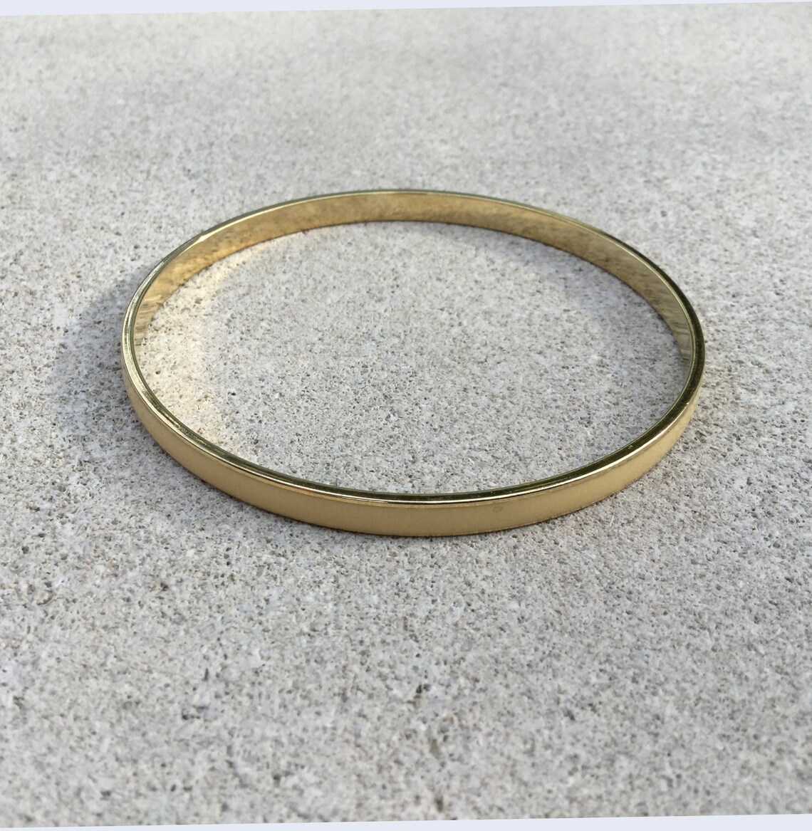 Vintage Beige Tan Enamel Bangle Bracelet in Gold Tone Finish Narrow ...