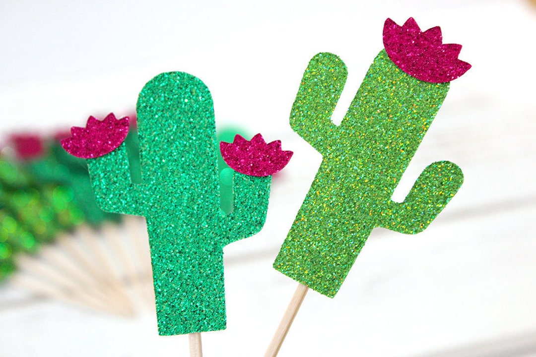 Cactus Cupcake Toppers - Set of 12 - Appetizer Picks - Etsy