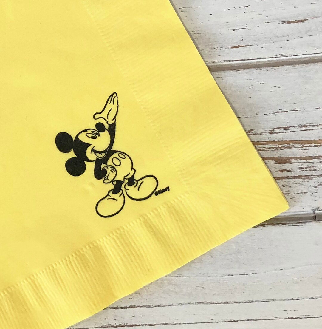 Mickey Mouse Inspired Party Napkins - Set of 25 - 3 Ply, 1/4 Fold ...